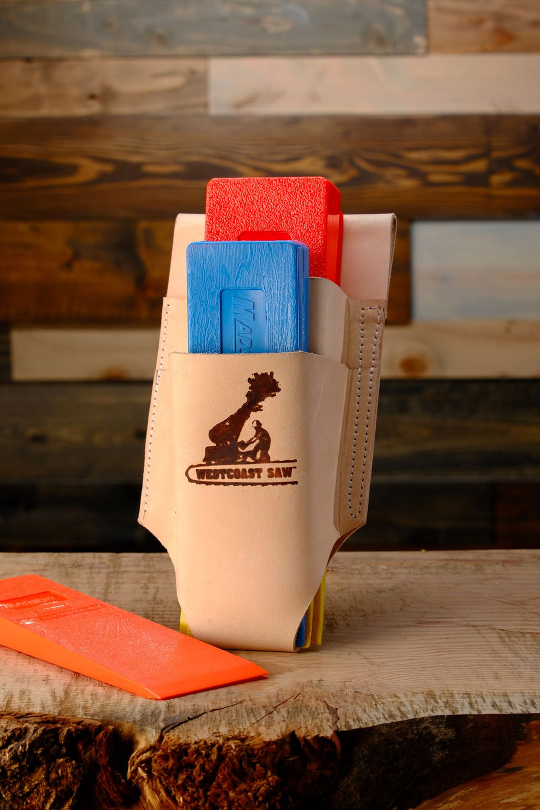 Leather Felling Wedge Pouch and Accessories at Westcoast Saw